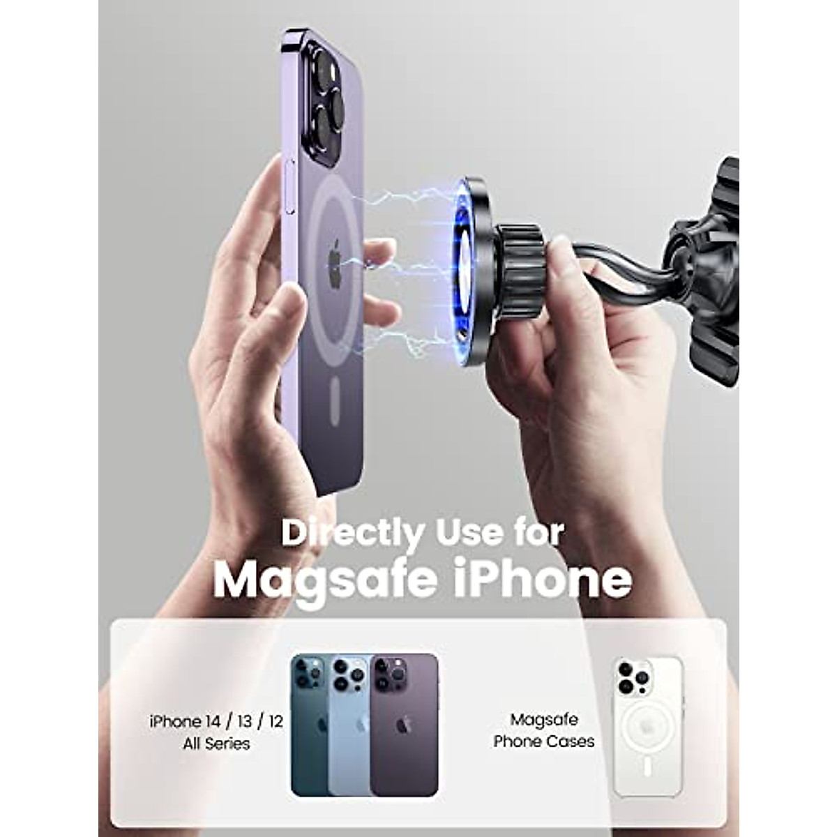 eSamcore Magnetic Phone Holder for Car, iPhone MagSafe Car Mount Strong Phone Magnet for Car Dashboard Cell Phone Holder Car Fits Mag Safe iPhone 14/13/ 12 Pro Max & Android Phones