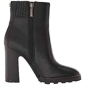 KARL LAGERFELD PARIS Women's Peppy Lug-Sole Zip-up Fashion Boot, Black, 10