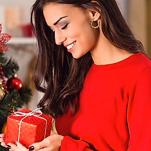 Christmas Earrings for Women Xmas Holiday Dangle Earring Christmas Tree Snowflake Bell Reindeer Stud Earrings Jewelry Costume Outfit Accessories