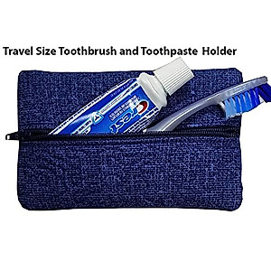 Tissue Pouch Zipper Enclosed Fabric Travel And Purse Tissue Holder (Blue, Stars)