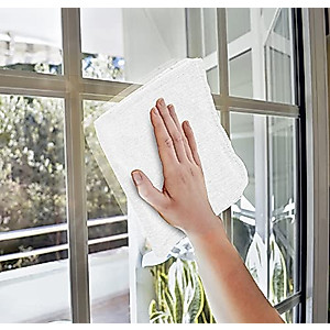 STF Linen Cotton Shop Towels White – (Pack of 150) Size 14x14 Inches Cleaning Rags – Absorbent Shop Rags and Multipurpose Cleaning Towels for Automobiles, Industries, Garage and Homes