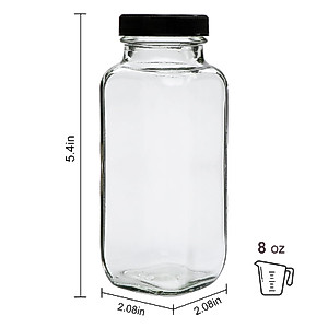 Accguan Vintage Water Bottles with Lids,8oz Reusable Glass Drinking Bottles for Juicing,Hot Sauce,Kombucha,Ginger Jar,Potion,Oil,Milk Bottles,Whiskey,Portable Travel Bottle,Smoothies Bottles(12pack)