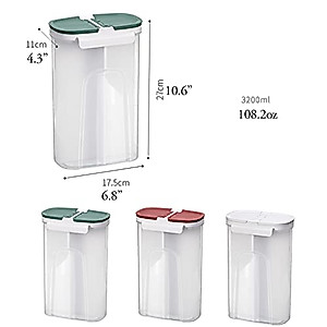 Food Storage Containers Cereal Containers Storage Pieces Clear Silicone Cereal Keeper Container Large Cereal Food Storage Containers With Lids Cookie Jar (Color : Green 3pcs)