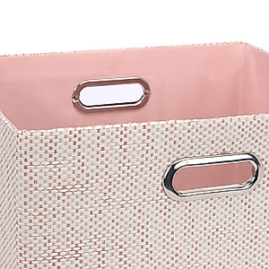 Lambs & Ivy Foldable/Collapsible Storage Bin/Basket Organizer with Handles, Pink