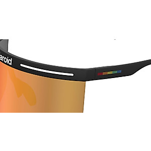 Polaroid Sunglasses PLD 7038/S Polarized Special Shape Sunglasses, Black Red Gold, 99mm, 1mm