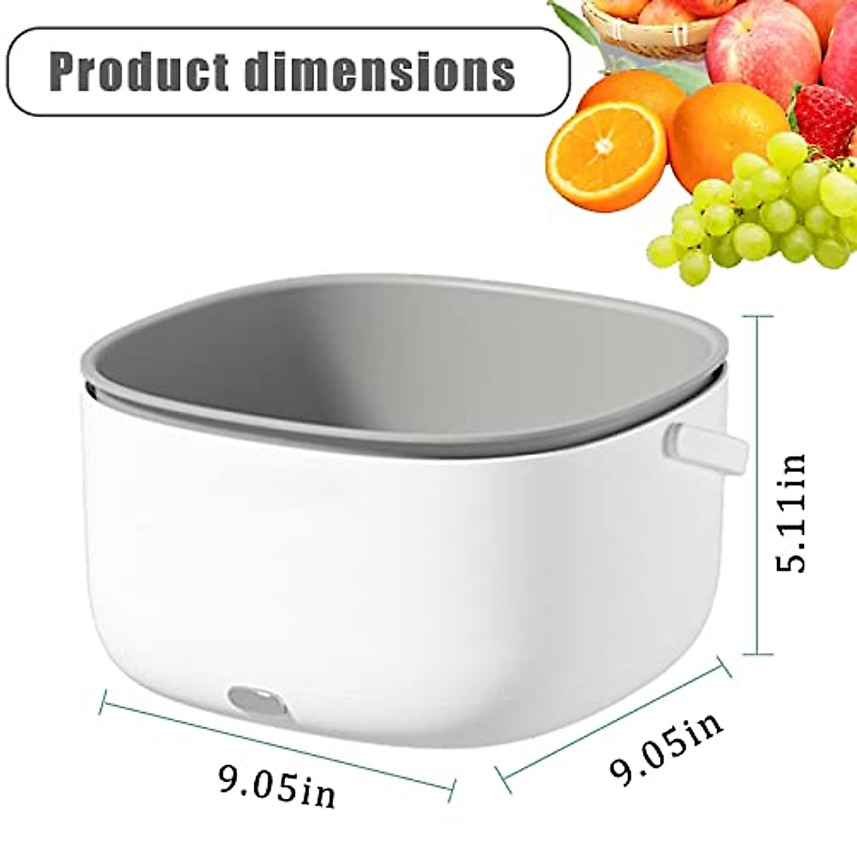 Buddeez Vegetable Cleaner, Fruit ultrasonic Cleaner, Multi-Function Dual Drainage Electric Vegetable Cleaning Basket, Fruit, Vegetable, Rice, Meat, Tableware Ingredient Food Purifier