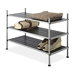 Whitmor 3 Tier Closet Storage Shelves - Shoe Rack and Home Organizer