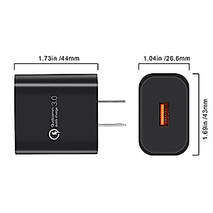 Quick Charge 3.0 Charger AC Adapter Compatible Samsung Galaxy J3,J3 V/Prime,J3 Emerge/Pro/Luna/Eclipse/Orbit/Star/Mission/Acheive,J1 Luna/Ace/Nxt,J2 Core/Pro,J1 Mini/Mini Prime,5FT Micro Cord Charger