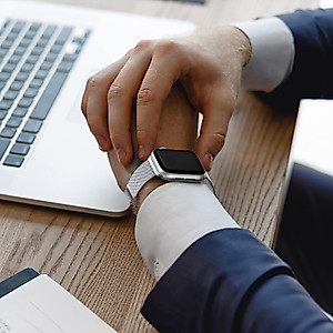 OULUOQI Stainless Steel Mesh Magnetic Clasp Band for Apple iWatch Series 8 7 6 5 4 3 2 1 SE Compatible with 38mm 40mm 41mm 42mm 44mm 45mm 49mm