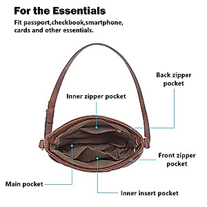 CHOLISS Crossbody Purse for Women,Medium Size Zipper Pocket Women Purse Bag Adjustable Strap,Retro Leather Shoulder Handbag