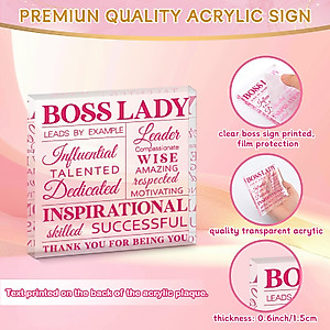 Boss Lady Gifts For Women, Thank You Gifts for Her, Boss Appreciation Gifts for Leader, Thanksgiving Christmas Gifts For Mom Birthday Present Boss Coffee Mug Acrylic Sign Notebook Ballpoint Pen Candle
