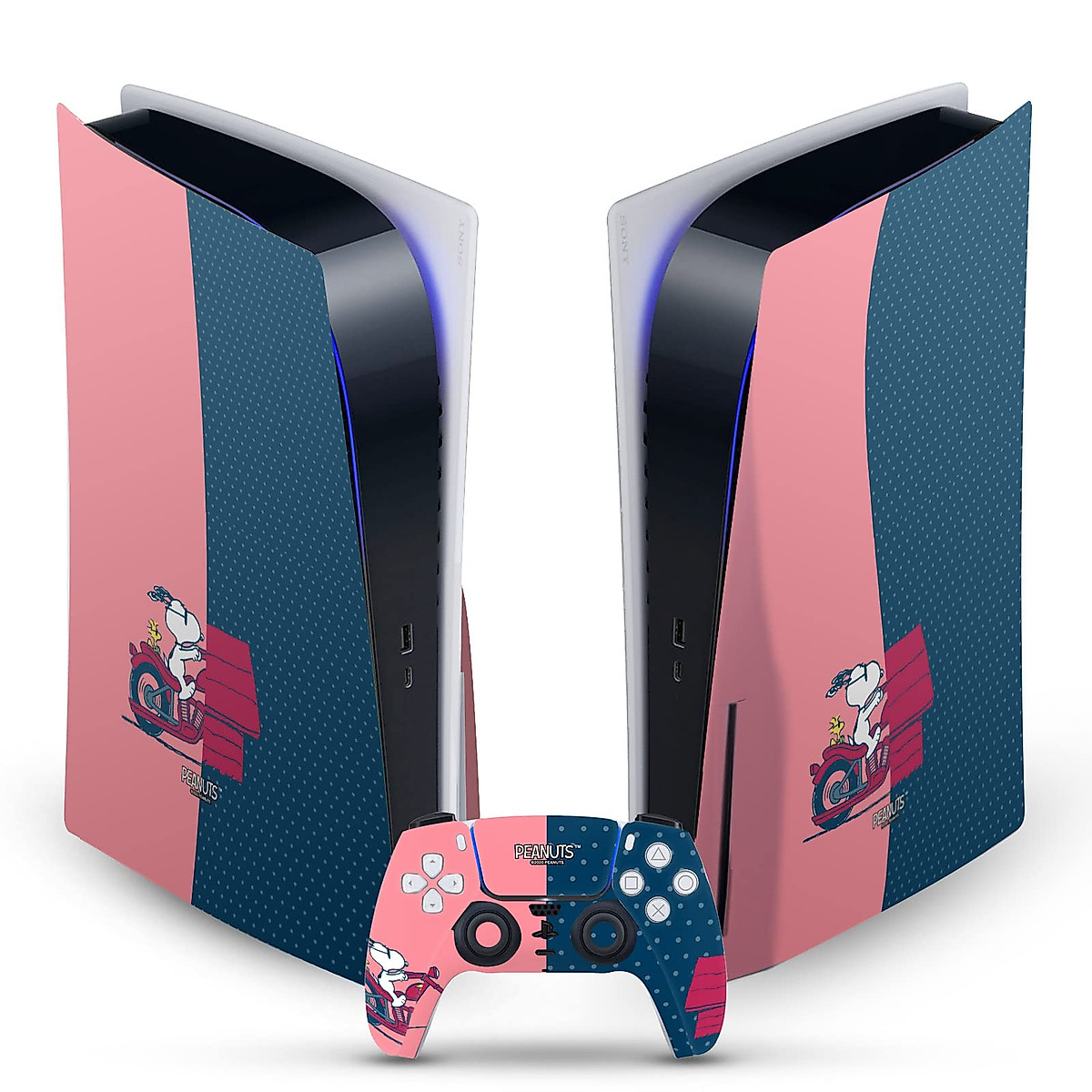 Head Case Designs Officially Licensed Peanuts Snoopy & Woodstock Character Graphics Vinyl Faceplate Gaming Skin Decal Compatible With Sony PlayStation 5 PS5 Disc Edition Console & DualSense Controller