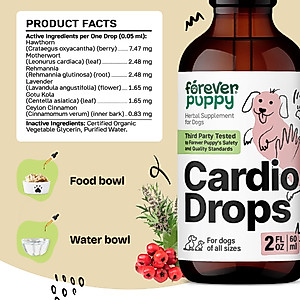 Cardio Drops for Dogs - Heart Health Supplement w/Hawthorn Berries and Motherwort Herb - Happy Pet Care w/Lavender Extract - Herbal Dog Food Supplements for Canine Wellbeing - 2 oz