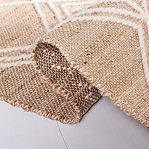 Safavieh Kilim Collection 3' x 5' Natural/Ivory KLM454A Handmade Moroccan Boho Fringe Jute Area Rug