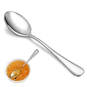 12 Pcs Dinner Spoon Set,Premium Food Grade Stainless Steel Spoons,Durable Metal Spoons,Tablespoon,Spoons Silverware Only,Mirror Finish & Dishwasher Safe,Use for Home,Kitchen and Restaurant - 7.3 inch
