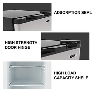 KUPPET Upright Freezer, Compact Reversible Single Door Table Top Mini Freezers for Ice Cream/Breast Milk/Sea Food, Adjustable Removable Shelves, 2.1CU.FT (Black)