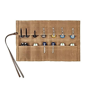 Knife Display Bag with 12 Slots Pocket Knives,Folding Knife Holder Organizer,Knives Roll Collection Protector Bag,Tactical Outdoor for EDC Mini Knife Bags (Khaki)