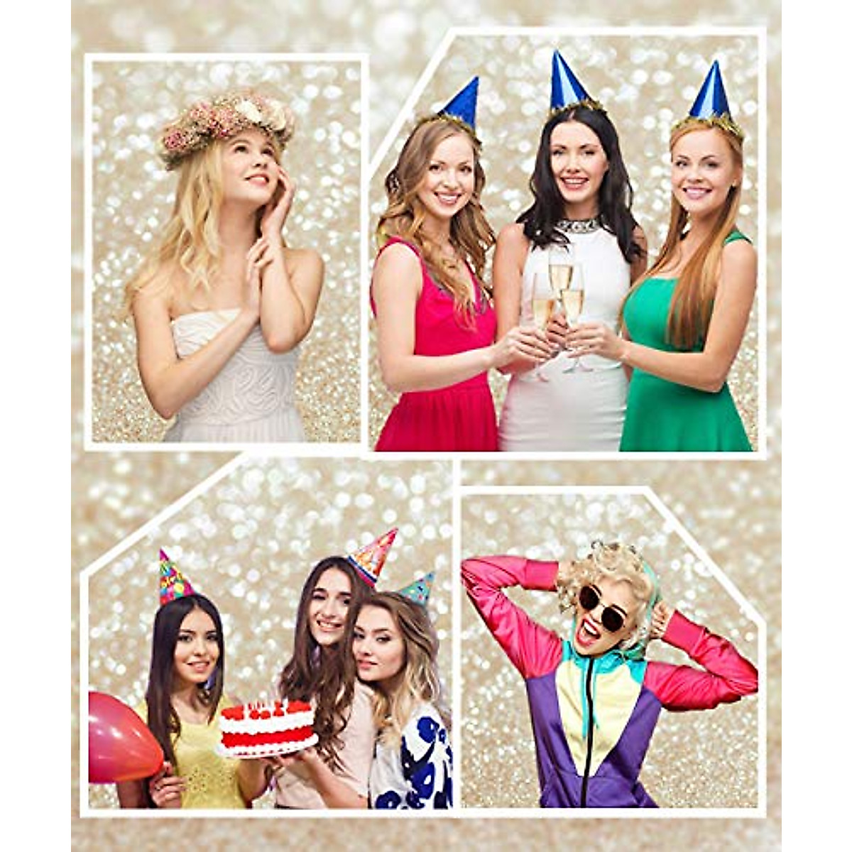 WOLADA 5x7FT Bokeh Backdrop Glitter Backdrop Gold Photo Backdrop Gold Glitter Backdrop Bokeh Backdrops for Photography Newborn Baby Portrait Birthday Party Backdrop Studio Props 11791