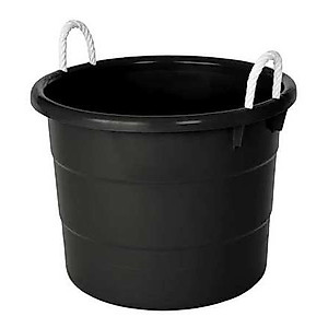 4 set- GRAINGER APPROVED Storage Tub with/Rope Handles, 18 Gal, Black