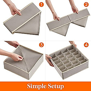 Lifewit 6 PCS Drawer Underwear Organizers, Bundle with 3 Pack Sock Organizers, Light Grey