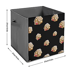 Gingerbread House Collapsible Storage Bins Basics Folding Fabric Storage Cubes Organizer Boxes with Handles