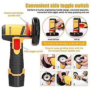 Weytoll Mini Angle Grinder, 19500rpm Electric Grinding Tool Mini Grinder Hand Knife with 2pcs 12V 3900mAh Battery and 2pcs Cutting Disc for Cutting Polished Brick Wood Stone Steel