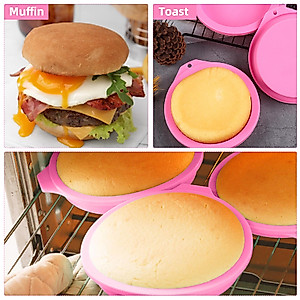 4 Pcs Air Fryer Egg Molds, Round Air Fryer Egg Bites Silicone Mold 4 Inch Silicone Egg Molds Non-Stick Silicone Egg Pan Mini Pancake Mold for Cake Muffin Top, Air Fryer Accessories