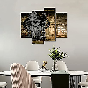 Steampunk Wall Art Machine Old Factory Painting Pictures Print On Canvas Architecture The Picture for Home Modern Decoration Piece