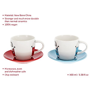 BRISA VW Collection - Volkswagen Espresso Cups Coffee-Tea-Cappuccino Set in T1 Bus Design (Bus Front/2 Colors/2-Piece Set/100ml/3.4 fl oz)