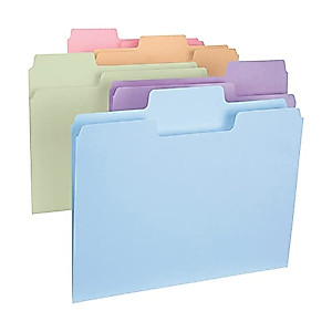 Smead SuperTab File Folder, Oversized 1/3-Cut Tab, Letter Size, Assorted Pastel Colors, 24 per Pack (11927)
