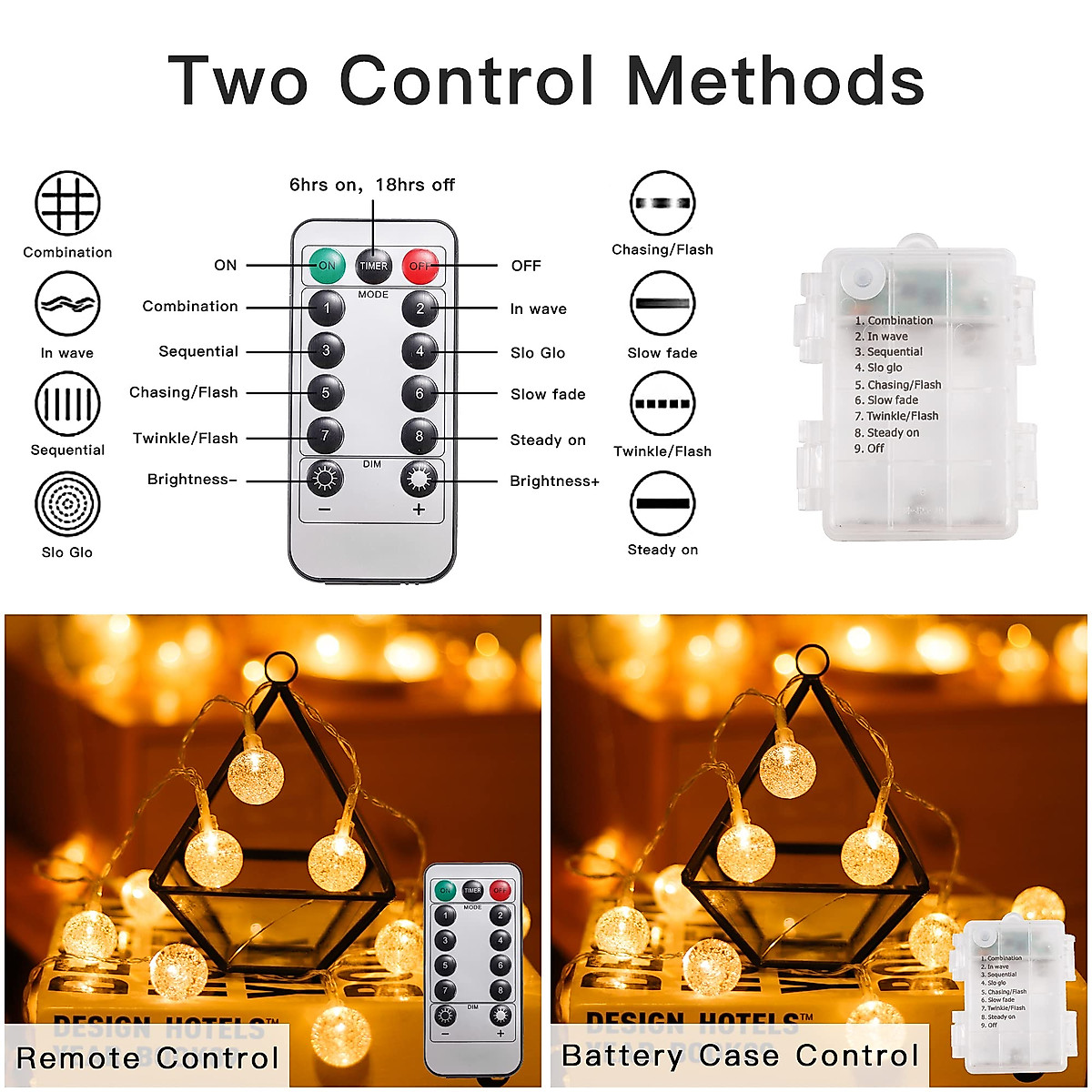 Big Globe String Lights Fairy Lights Battery Operated 21FT 60LED Bubble Ball,lamp String Waterproof Indoor Outdoor Hanging Lights Decorative Christmas Lights for Home Party Patio Garden Wedding