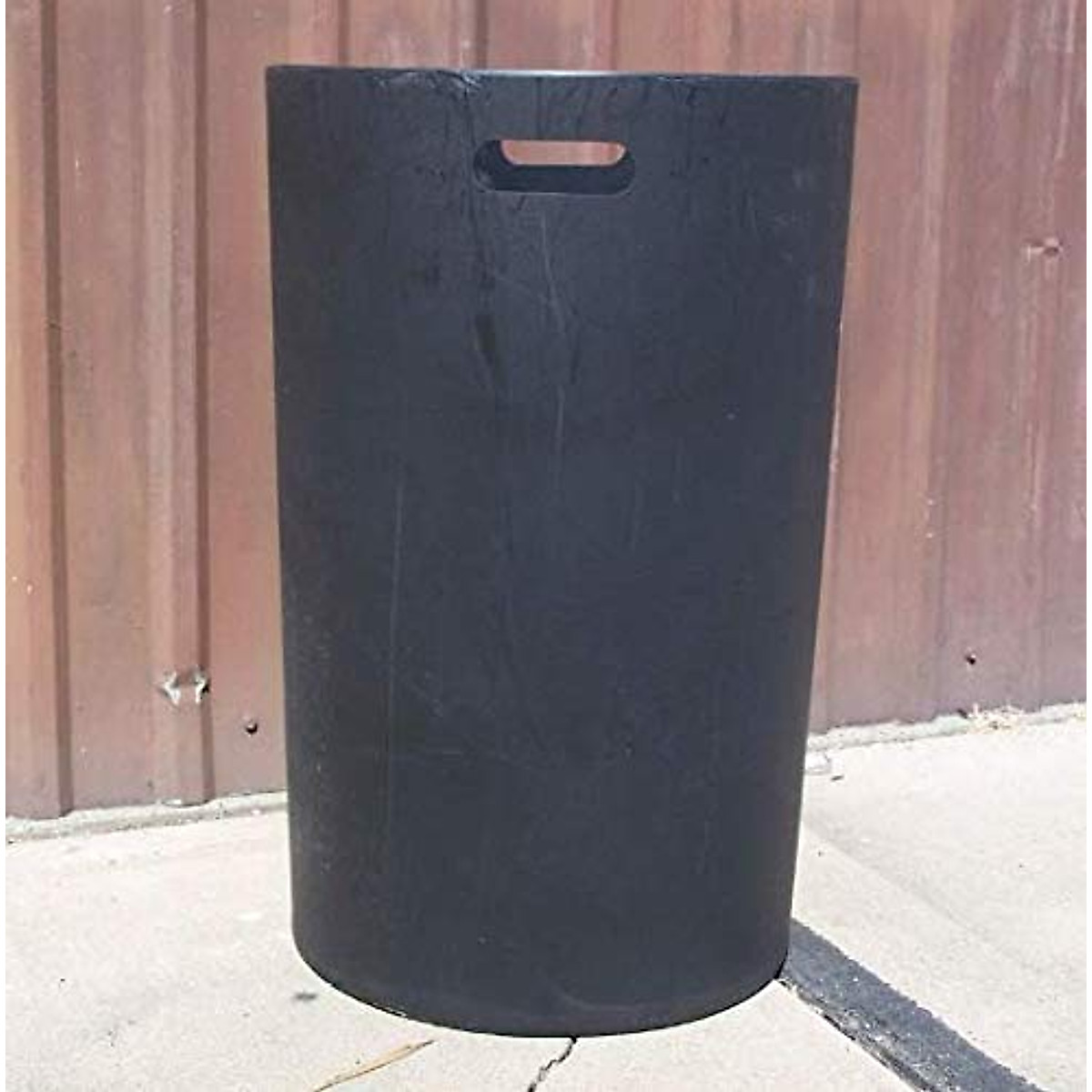 Whiskey Barrel Trash Can with Single Hinged Lid