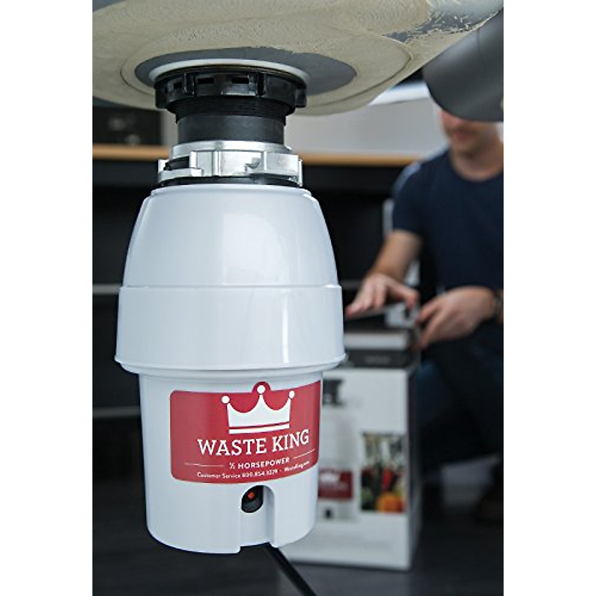 Waste King L-2600 Legend Series 1/2 HP Continuous Feed Garbage Disposal with Power Cord, Waste Disposer for Kitchen Sink