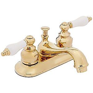 Elements of Design EB602B Elizabeth 4" Centerset Lavatory Faucet with Retail Pop-Up, 4-1/2" in Spout Reach, Polished Brass