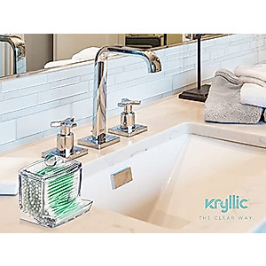 Kryllic Qtip Holder - Qtip Dispenser Cotton Swab Ball Pad Holder Compact Organizer Bathroom Jars Bathroom Containers Qtip Jar Storage Q Tip Holder