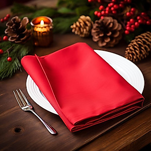 COTTON CRAFT Christmas Red Napkins -12 Pack 100% Cotton Dinner Napkins - All Year Xmas Fall Thanksgiving Celebration Party Gift Holiday Table Napkin - Soft Washable Reusable Cloth Napkin -18x18