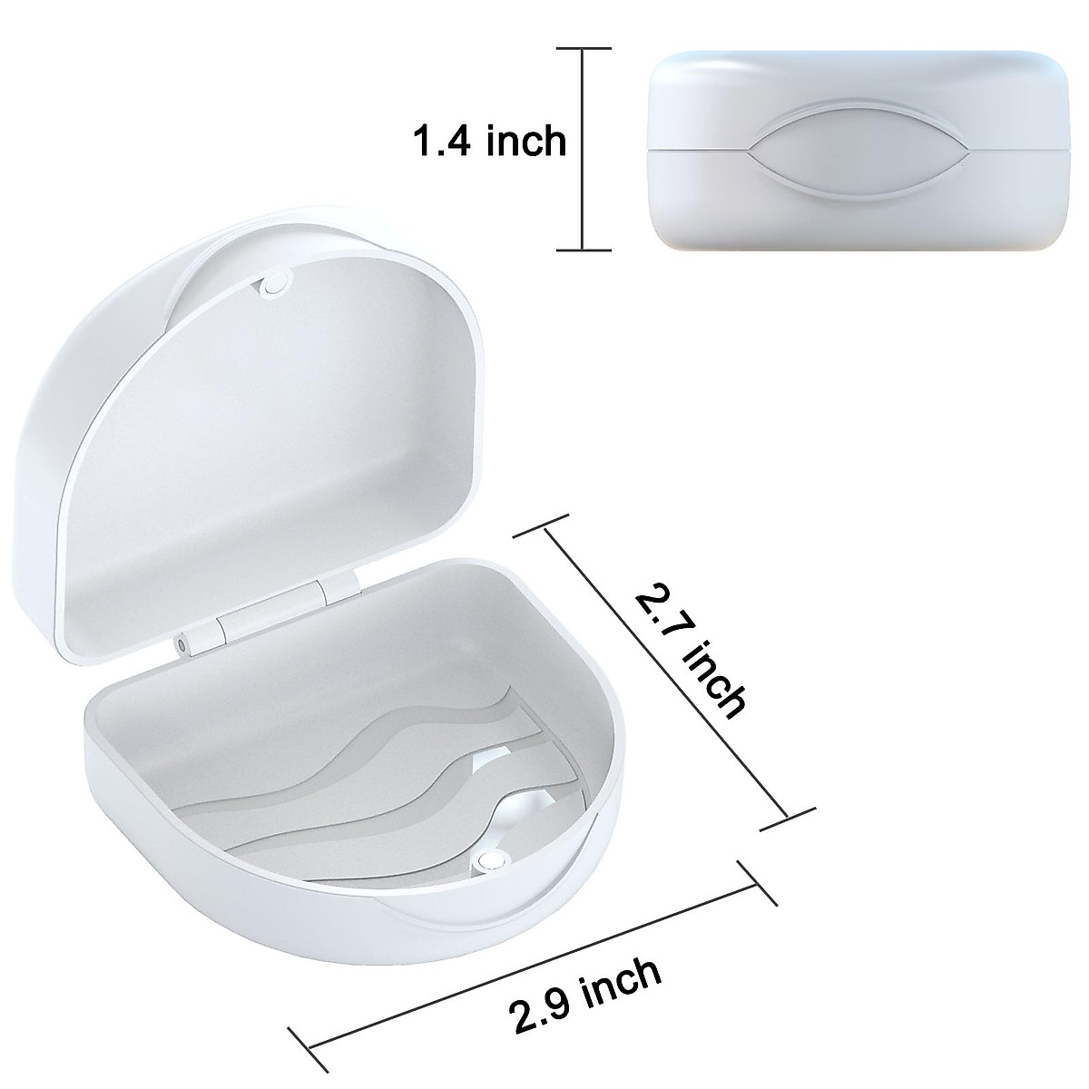 Orthodontic Mouthguard Case Dental Retainer Case-White