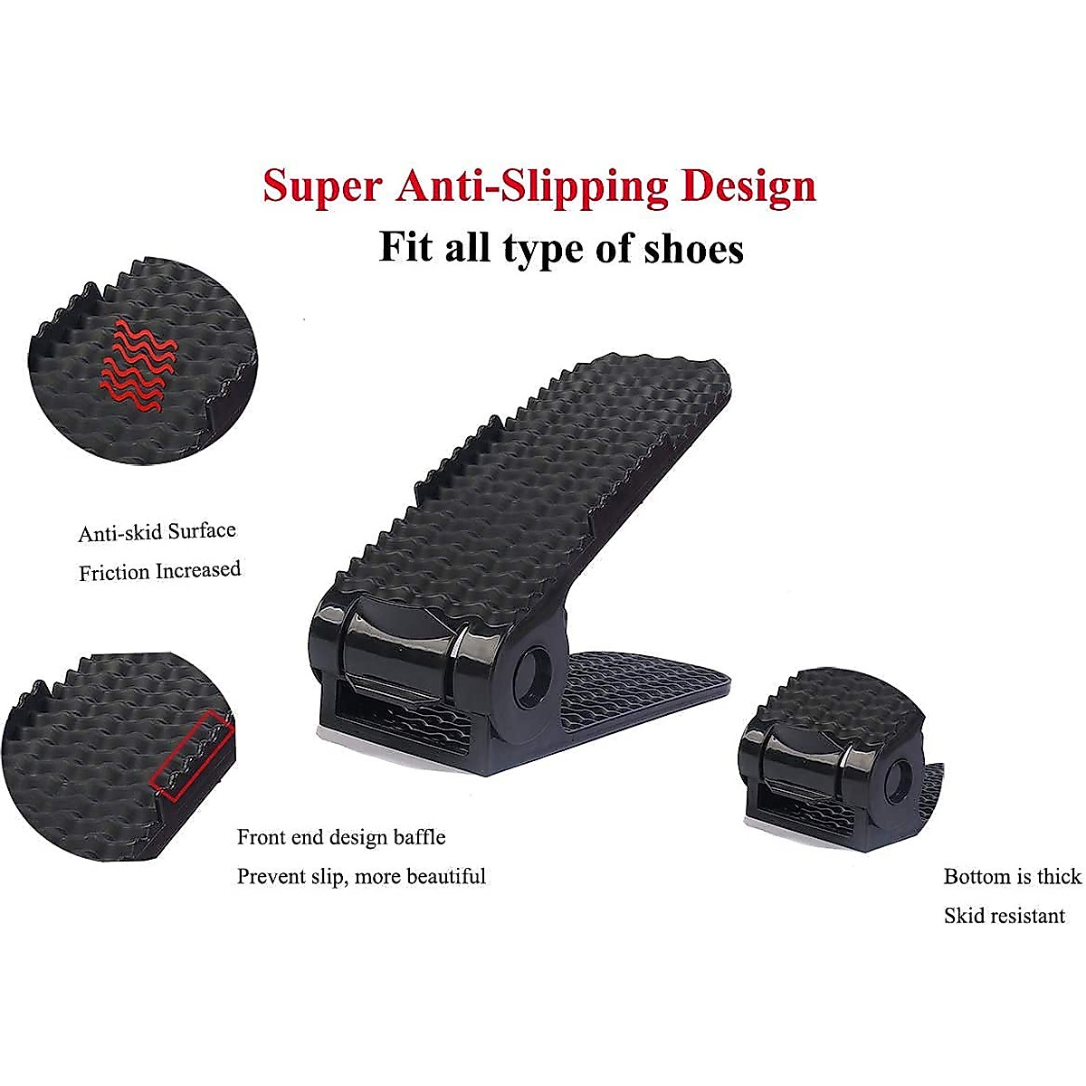 Yagizaai Bayou Shoe Slots, 20 PCS Shoes Slots Organizer, 4-Level Adjustable Shoe Stacker, Upgraded Shoe Space Saver, 50% Space-Saving Shoe Holders(Black)