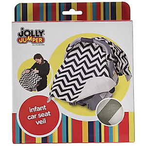 Jolly Jumper Infant Car Seat Veil, Chevron Grey, One Size