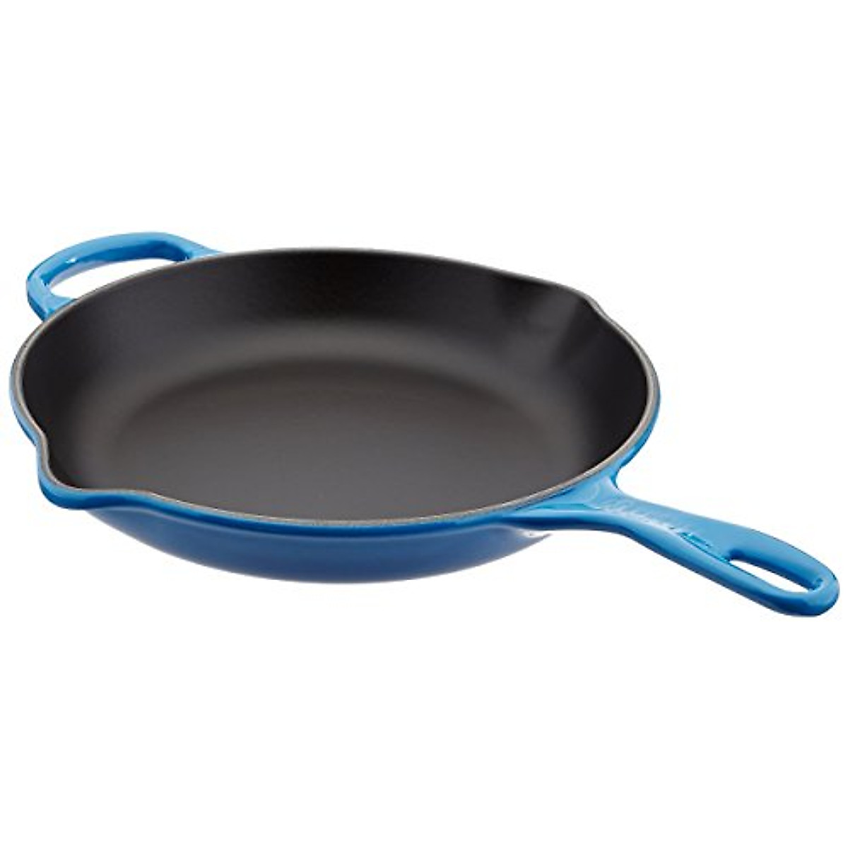 Le Creuset Enameled Cast Iron Signature Iron Handle Skillet, 10.25" (1-3/4 qt.), Marseille & Silicone French Trivet, 8", Marseille