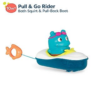 B. toys- Pull & Go Rider- Water Play Toy- Pull back boat- Color-changing rider- 10 months +