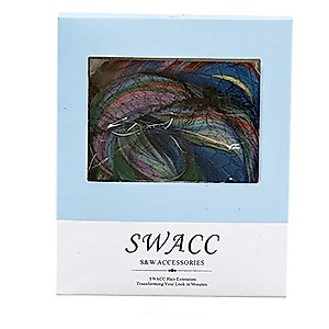 SWACC 22 Pcs Colored Party Highlights Clip on in Hair Extensions Multi-Colors Hair Streak Synthetic Hairpieces (11 Colors 22 Pcs in Set -Curly Wavy)