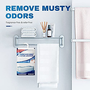 Vacplus Moisture Absorber, 3 Pack Desiccant Hanging Bag for Closet and Enclosed Space, 14 OZ Dehumidifier Bags Effectively Trap Extra Moisture, Hanging Moisture Absorbers Eliminate Unpleasant Smell