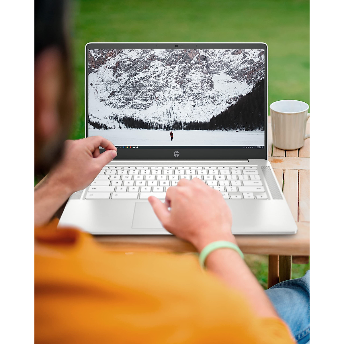 HP Chromebook 14-inch HD Laptop AMD 3015Ce 2.3 GHz 4GB DDR4 RAM, 32GB eMMC, AMD Radeon Graphics, USB Type-C, Wi-Fi, Bluetooth, ChromeOS, 14a-nd0030nr Forest Teal (Renewed)