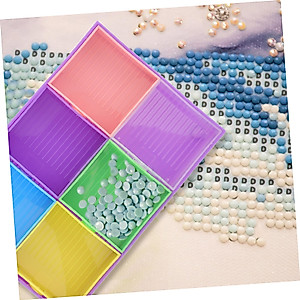 SHINEOFI 1 Set Diamond Drawing Tray Bead Holder Tray Jewelry Funnel Mix Picture Dot Beads Rhinestone Bead Container Crafts Rhinestone Tray Organizer Plastic Diamond Sorting Tray