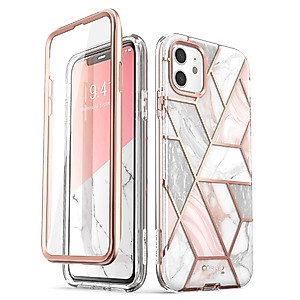 i-Blason Cosmo Series Case for iPhone 11 (2019 Release), Slim Full-Body Stylish Protective Case with Built-in Screen Protector, Marble, 6.1''