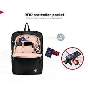 Swissdigital Design Laptop Backpack For Women,College Backpack With Usb Charging Port,Computer Backpacks For Work Business Platinum (KATY ROSE SD1006F-01B)