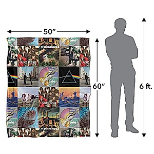 Pink Floyd Blanket, 50"x60" Album Covers Grid Pattern Silky Touch Super Soft Throw Blanket