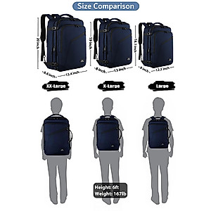 MATEIN Backpack for Travel, 27L Water Resistant Carry on Backpack Fits Under Airline Seat, Convertible Work Daypack with 2 Handles, Hiking Daypack for Outdoor Sport,Travel Gifts for Men Women, Blue