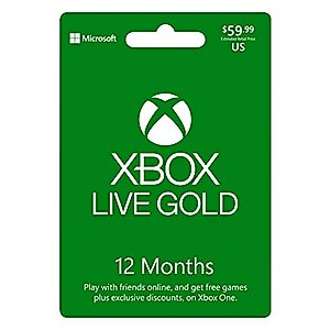 Microsoft Xbox LIVE 12 Month Gold Membership (Physical Card)